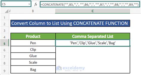How To Convert A Column Into A Comma Separated List With Single Quotes