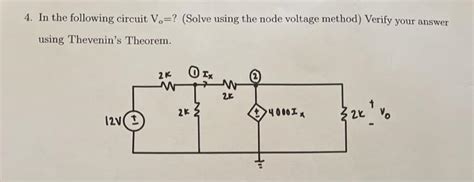 solved 4 in the following circuit vo solve using the