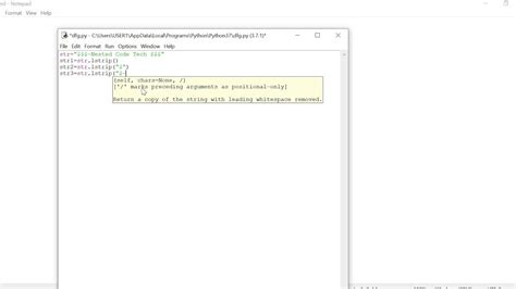 Python Lstrip Method Example Youtube