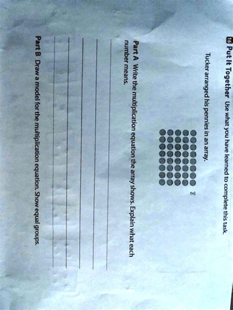 Part B Draw A Model For The Multiplication Equation Show Equal Groups Tucker 1 Arranged His Use