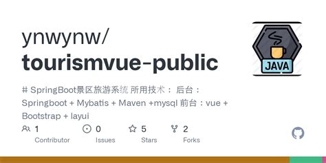 github ynwynw tourismvue public springboot景区旅游系统 所用技术： 后台