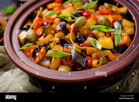 Sex Spicy Stew Caponata Laubergine La Courgette Poivron Tomate