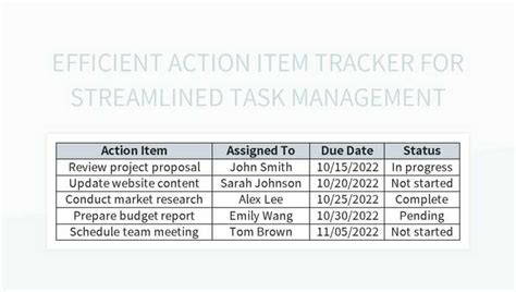 Streamline Task Management With An Effective Action Item Tracker Excel Template Free Download