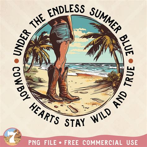 Summer Cowgirl Png Beach Cowgirl Png Retro Cowgirl Summer Design