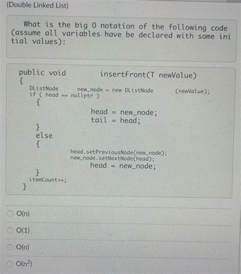 Solved Algorithm Analysis What Is The Big O Notation Time