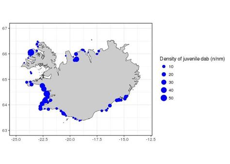 Map Showing Density N Nm Of Juvenile Dab Limanda Limanda Smaller Download Scientific
