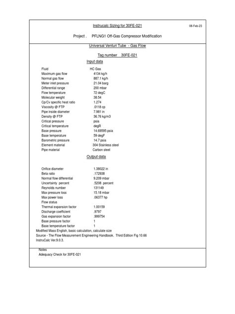 Instrucalc Flow Element Sizing 30fe 021 Pdf Instrucalc Flow Element Sizing 30fe 021 Pdf