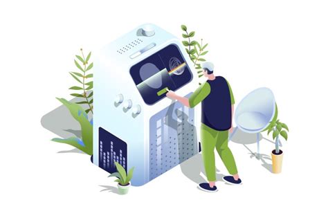 Isometric Biometric Identification Template Vector Image