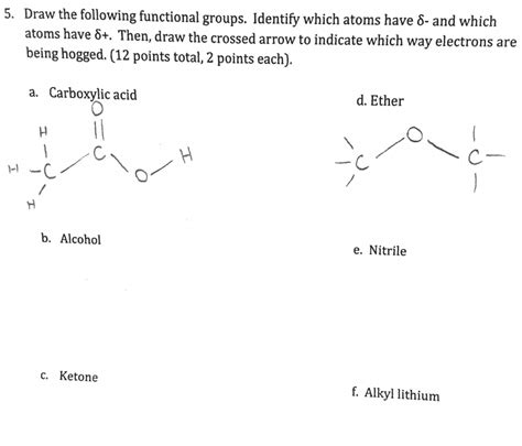 Solved Draw The Following Functional Groups Identify Which Chegg
