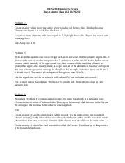 HW Arrays Docx ISEN Homework Arrays Due At Start Of Class Problem