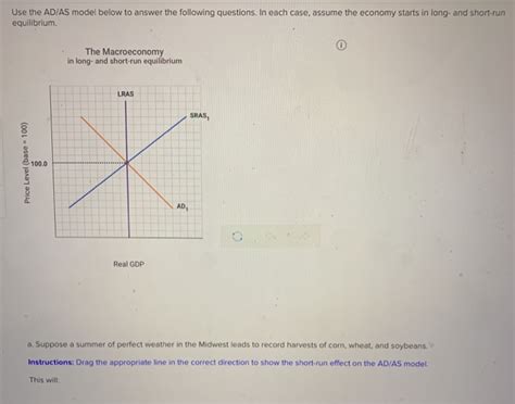 Solved Use The AD AS Model Below To Answer The Following Chegg Com