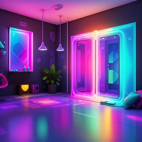 Premium Ai Image Futuristic Living Room With Modular Transformable Furniture