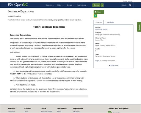 Sentence Expansion Recent Activity Goopennc