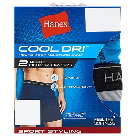 Hanes Cool Dri Assorted Colors Tagless Boxer Briefs 2 Count Shoprite