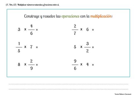 Ejercicios De Multiplicaciones De Fracciones