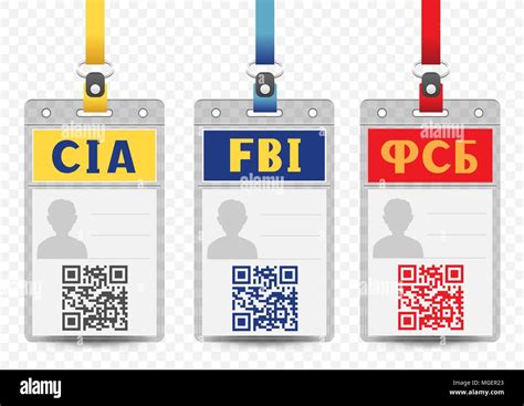 Security Service Vertical Badge Empty Template With Blue Yellow And Red