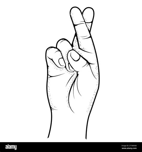Fingers Crossed Clipart Black And White