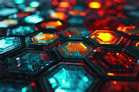 Hexagon Pattern Glowing Geometric Honeycomb Background Abstract Color