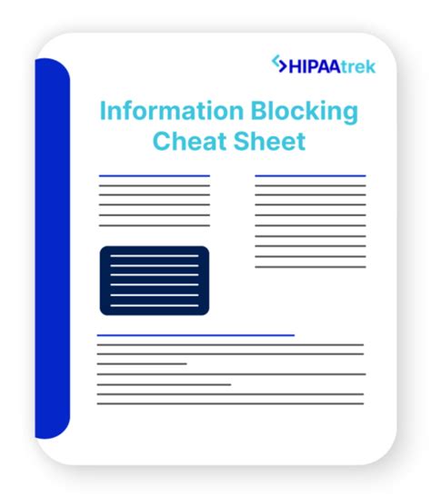 Information Blocking Cheat Sheet Hipaatrek