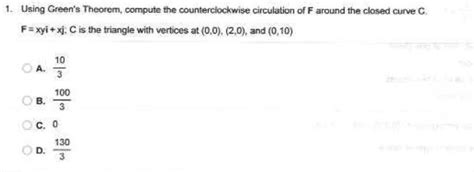 solved 1 using green s theorem compute the