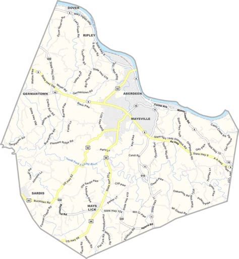 Mason County Map Kentucky Us County Maps