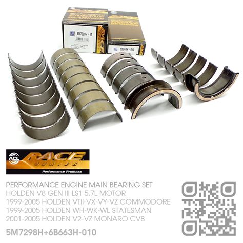 Acl Race Performance Main And Conrod Bearing Set 0 010 [holden V8 Gen