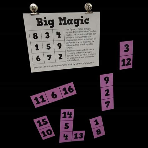 Magic Square Puzzle Collection Math Love