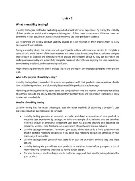 Lecture Notes Unit 7 Pdf Usability Design