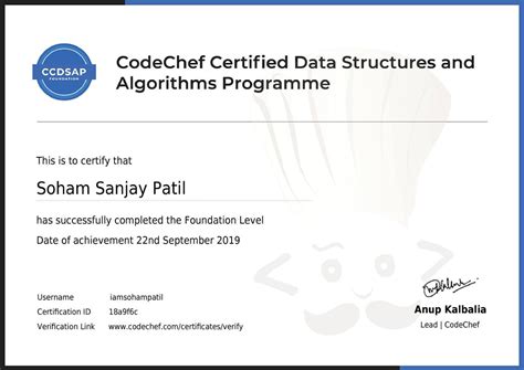 Soham Patil On Linkedin Codechef Certifies Soham Sanjay Patil 16