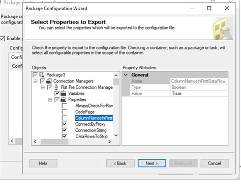 ssis xml configuration all properties are disabled microsoft qanda