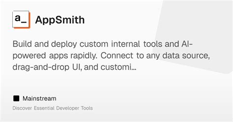 Appsmith The Open Source Way To Build Internal Applications Mainstream