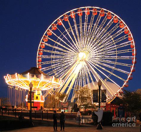 Navy Pier Ferris Wheel Night