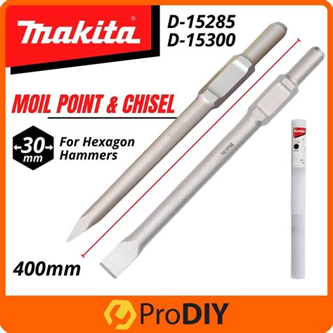 Makita Original Moil Point And Chisel Bull Point Scaling Chisel Rotary