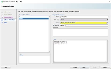 import date time into oracle db using sql developer format 6 26 2018