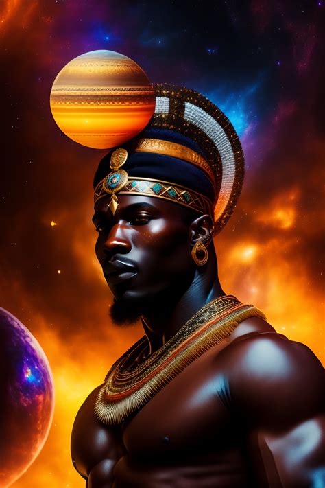 Lexica The Primordial Darkness Embodying A Nubian God Erebus Wearing