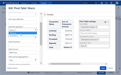 Managing Pivot Table Options