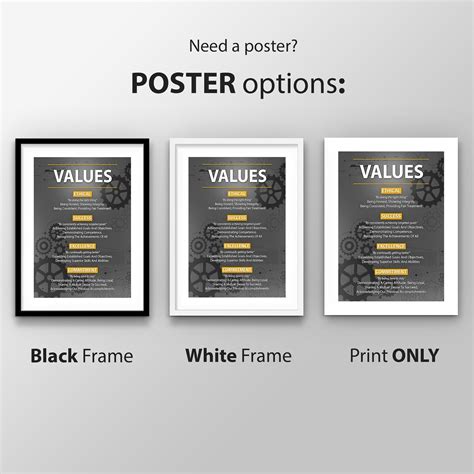 Core Values Wall Art Company Modern Office Decor Canvas Print Etsy