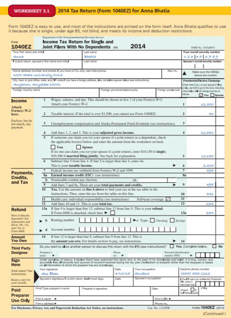 Solved Choosing And Preparing An Individuals Tax Form Use
