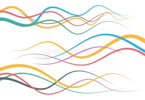 Set Of Abstract Color Curved Lines Stock Vector Illustration Of Color Backdrop 115028500