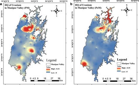 The Figure Shows The Spatial Uranium Hazards Quotient Hq For