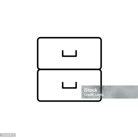 간단한 벡터 아이콘 서랍 웹 모바일 Ui 요소에 대 한 그림 기호 디자인 서식 파일입니다 편집 가능한 스트로크에 완벽 한 색상
