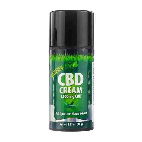 Irwin Naturals Cbd Cream 1000mg Menthol Cbd Topicals The Healthy Place