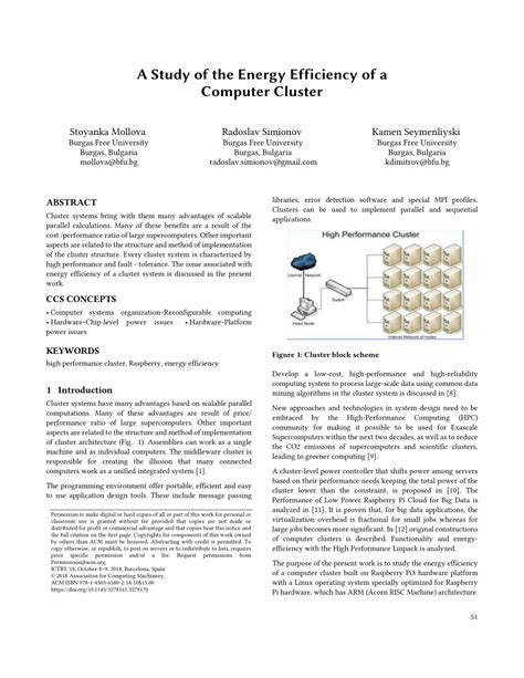 PDF A Study Of The Energy Efficiency Of A Computer Cluster