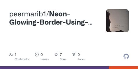 Github Peermarib1 Neon Glowing Border Using Css