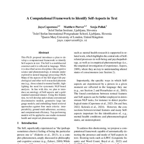 A Computational Framework To Identify Self Aspects In Text Acl Anthology