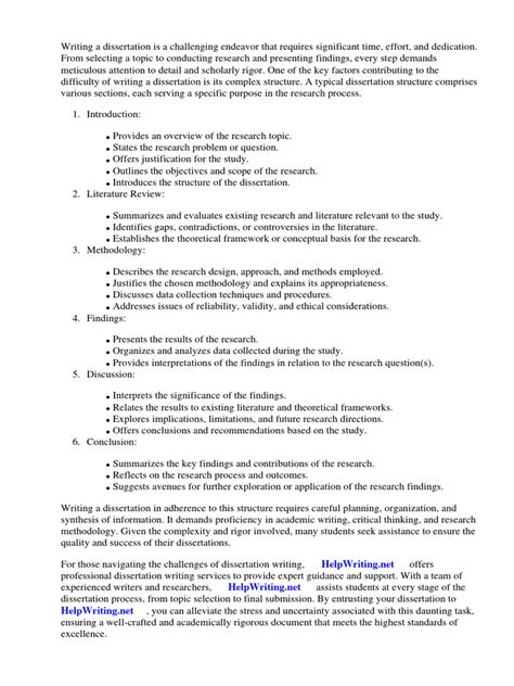 Typical Dissertation Structure Download Free Pdf Thesis Methodology