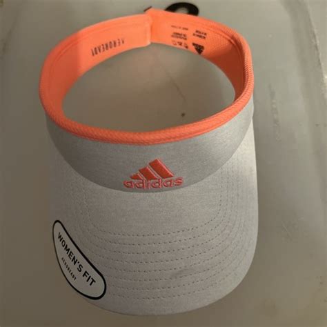 Nwt Womens Fit Adidas Aeroready Light Grey And Peach Pink Visor Hat