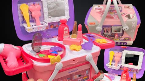 آنباکسینگ سبد آرایش صورتی اسباب بازی های دخترانه جذاب