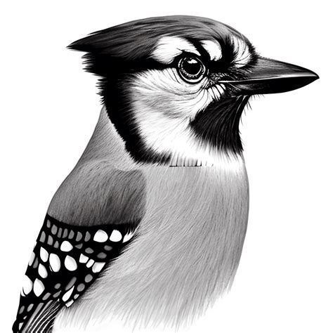 Blue Jay Head Coloring Page · Creative Fabrica