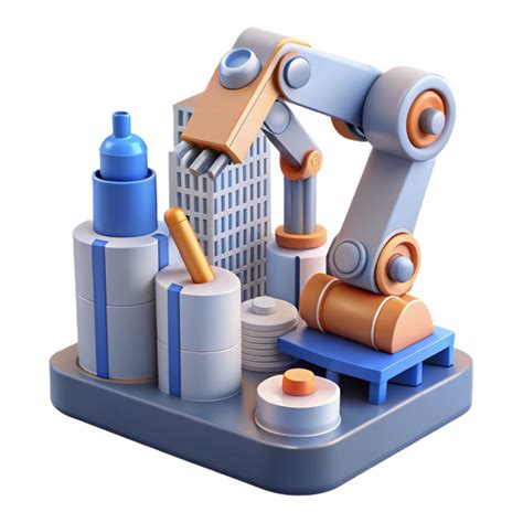 Automated Construction Robotic Arm Building Cityscape 55916855 Png